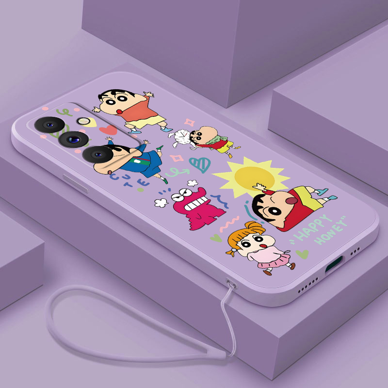 Samsung S25 FE Happy Crayon Shin-chan Matte Soft Case Fun Flexible ...