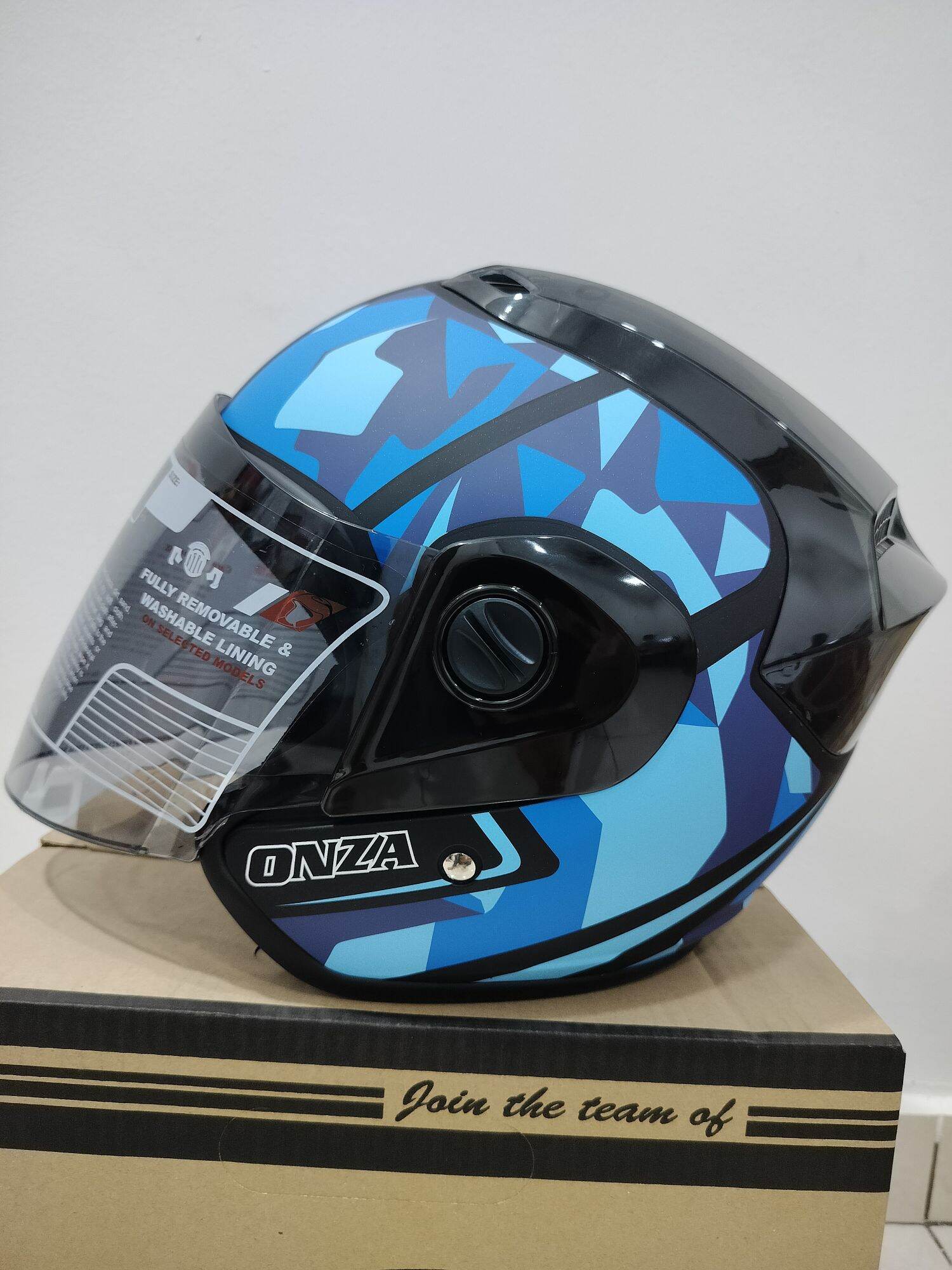 MOTORCYCLE HELMET TOPI KELEDAR MOTOSIKAL ONZA HELMET WITH KHI DESIGN ...