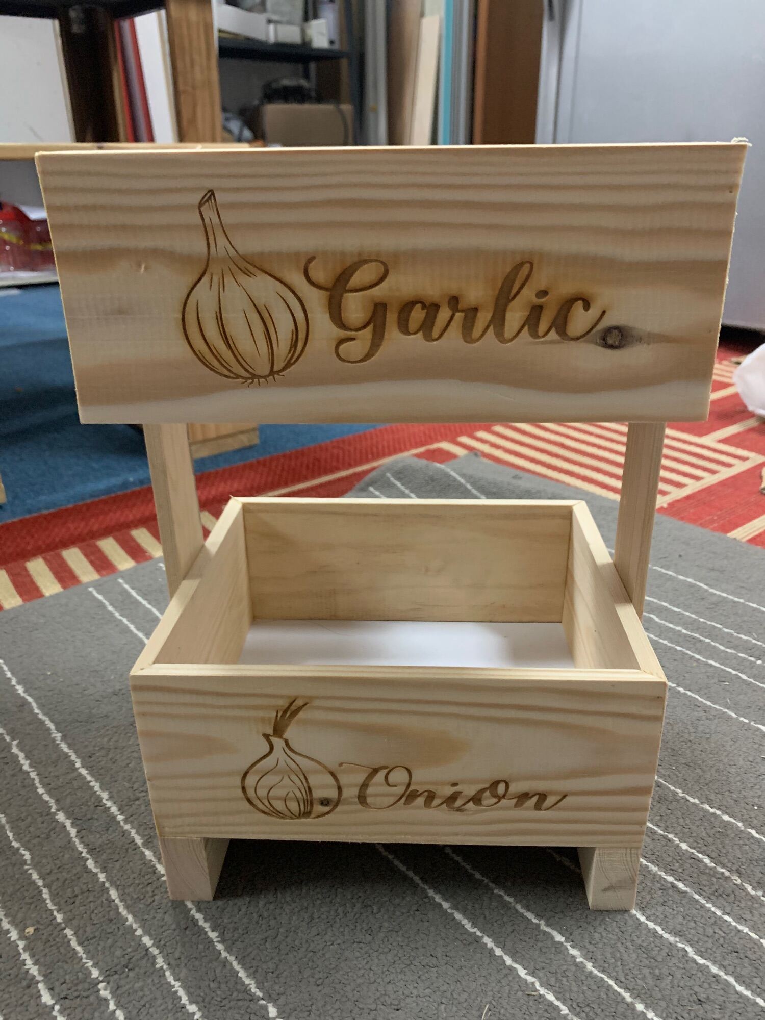 Garlic Onion Rack Two Tiers with Engrave Laser print | Lazada