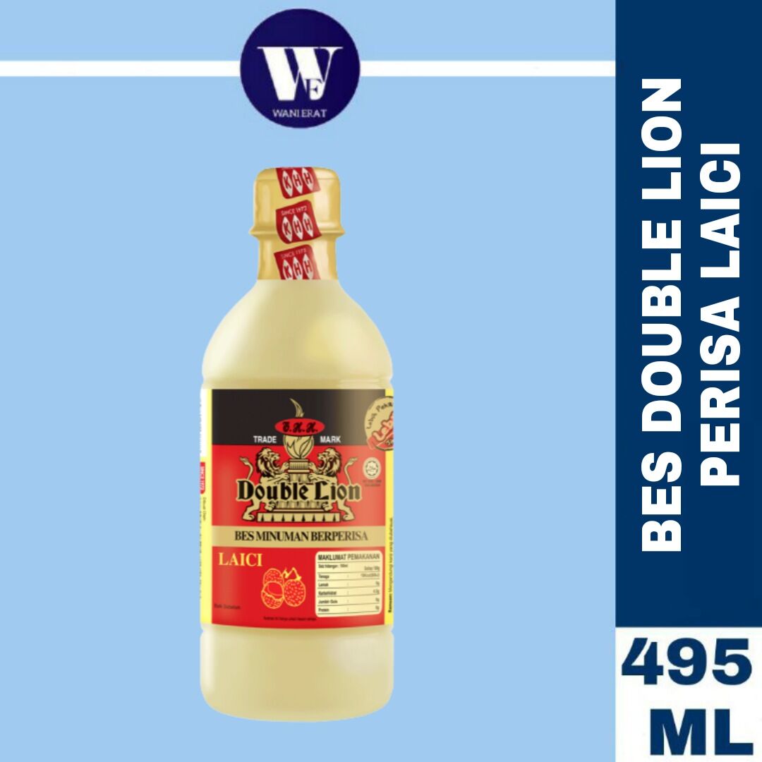 [495ML] DOUBLE LION FLAVOURED CONCENTRATE LYCHEE | BES MINUMAN PERISA ...