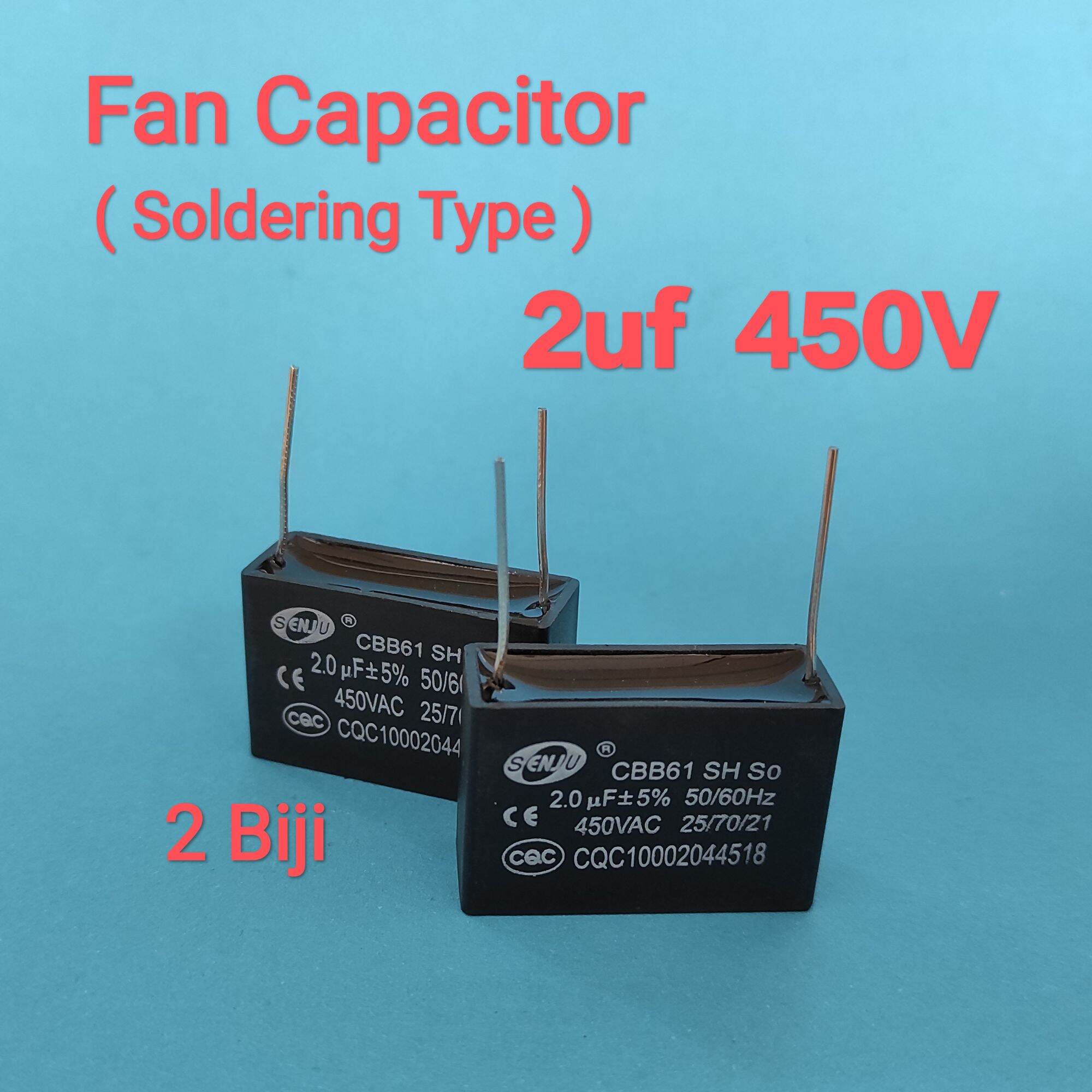 2 biji 2uf 450v Fan capacitor pcb board capacitor alpha elmark | Lazada
