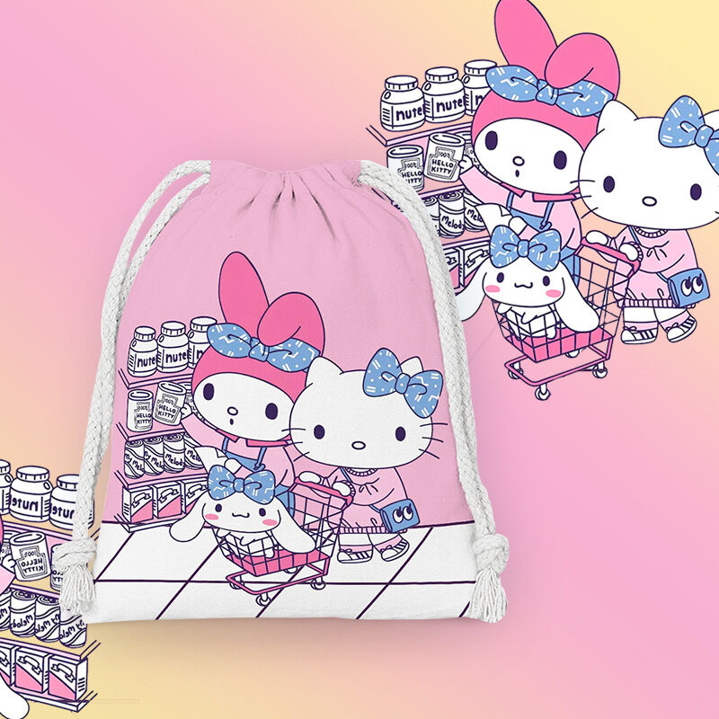 Kitty Cat Drawstring Bag Drawstring Bag Large Bag Cartoon Hello Kitty ...