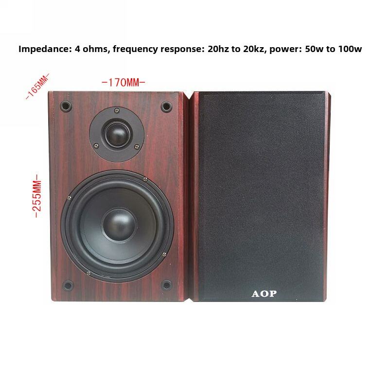 High Fidelity Wooden Bookshelf Speakers 5.5 Inch Passive Stereo Sound ...
