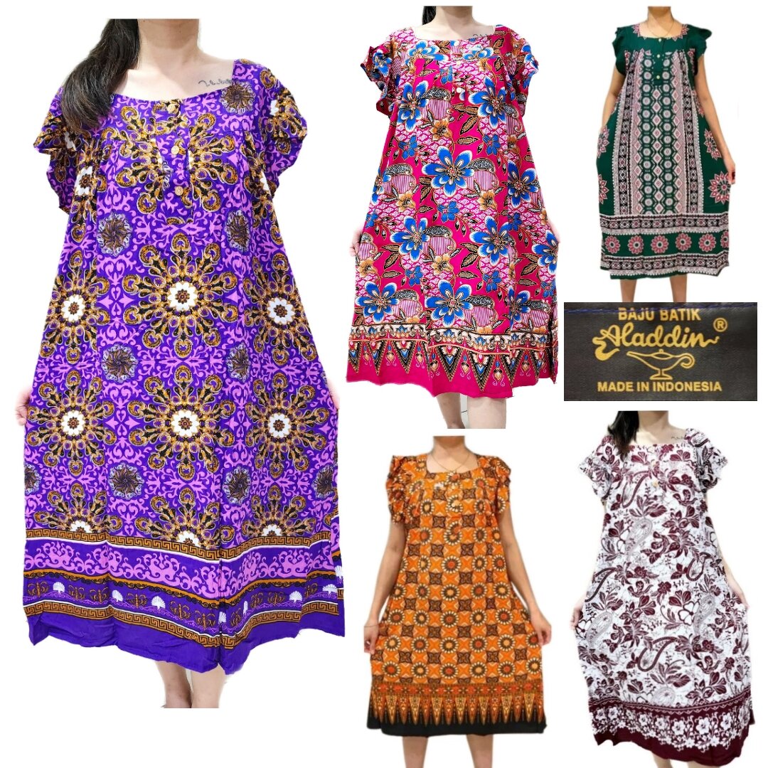 BATIK DRESS GEBER WOMEN / BAJU BATIK DRESS NEW ARRIVAL FREE SIZE READY ...