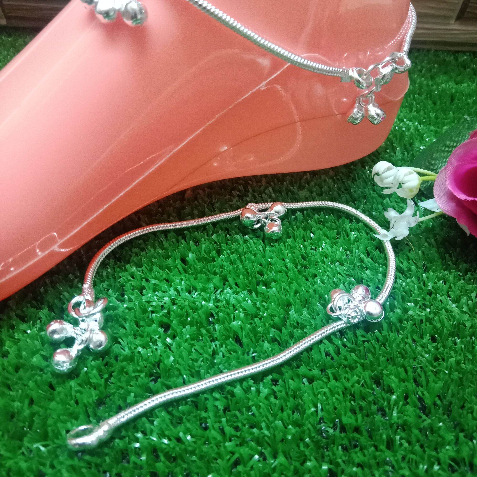 velli kolusu / silver Plated payal with (Bell's/Mani) BABY/KIDS/ADULTS ...