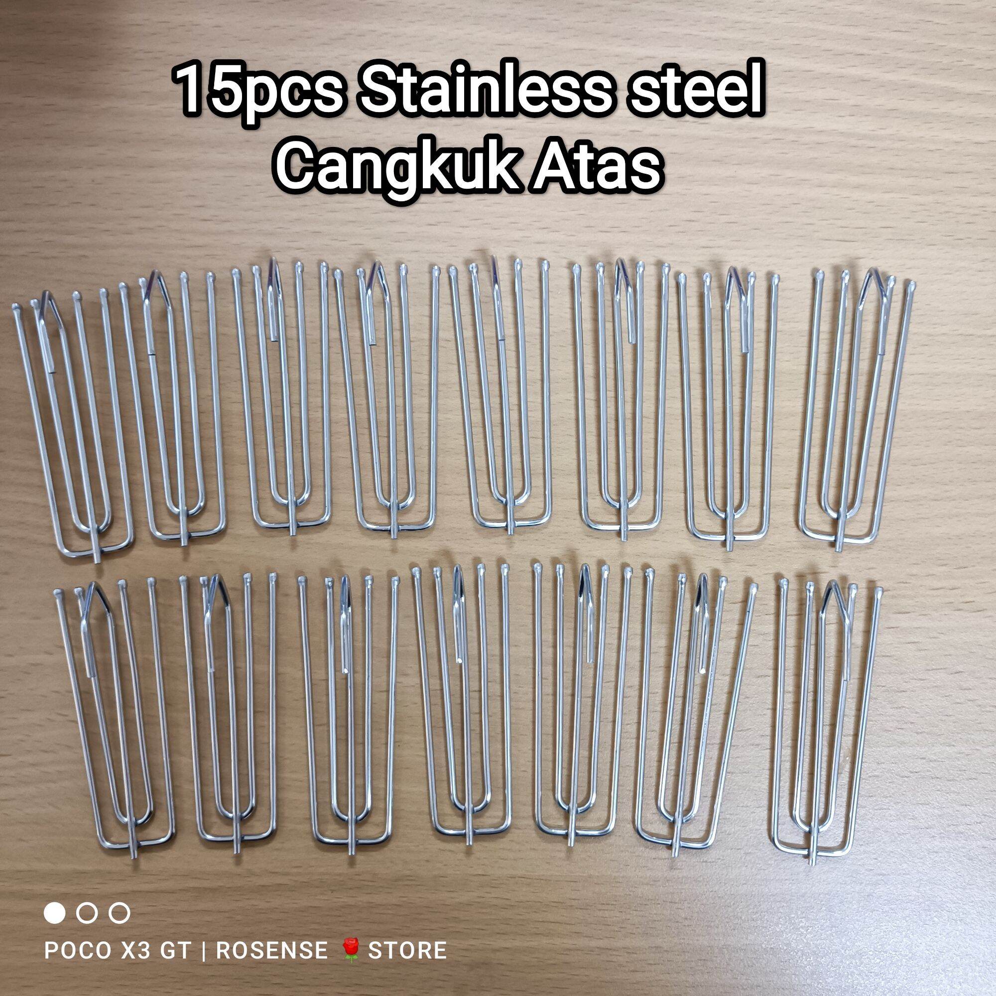 12/15/17pcs White curtain hook Top/ bottom Stainless steel CANGKUK ...