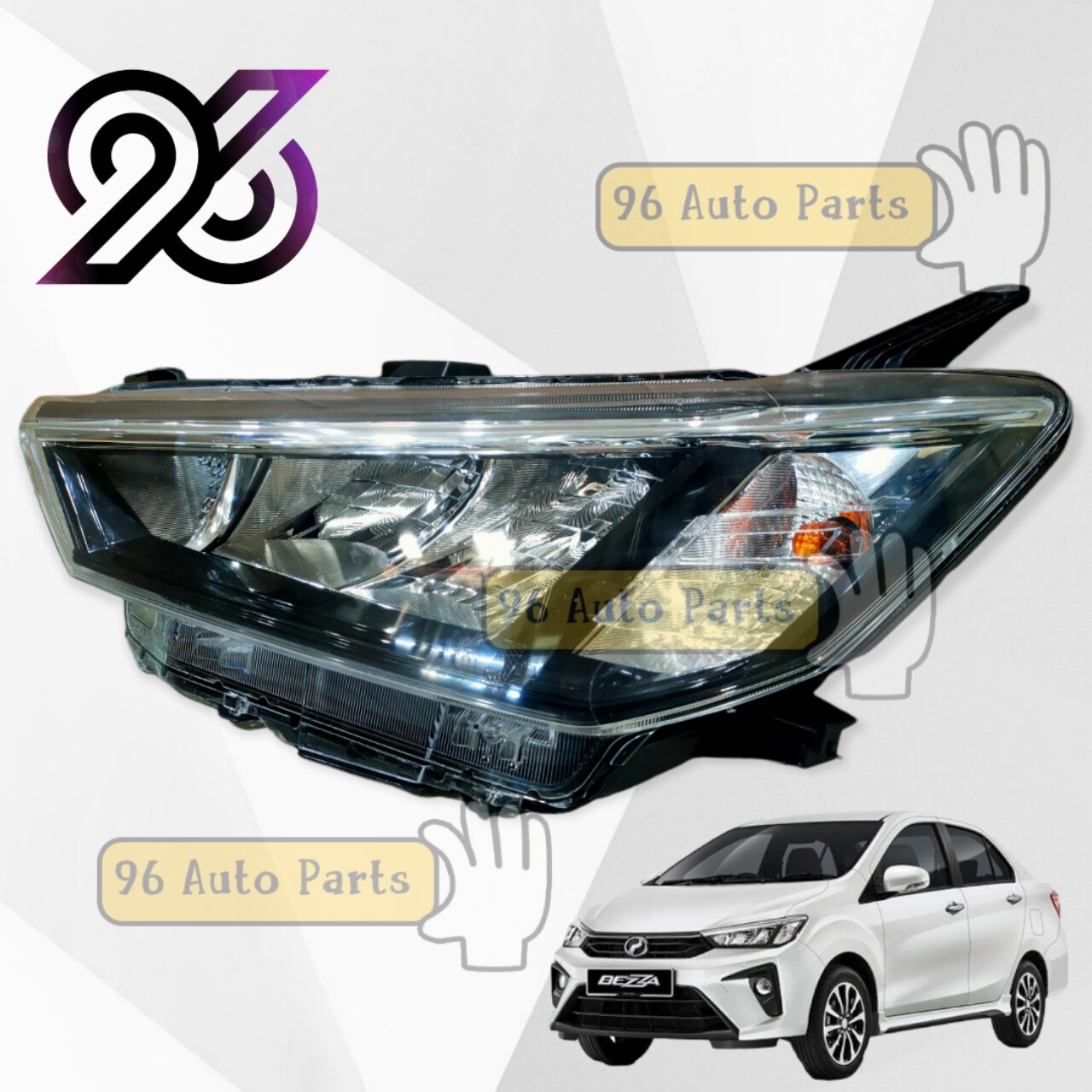 Original Bezza Front LED Headlight 2020 Bezza Terbaru LED Lampu Besar ...