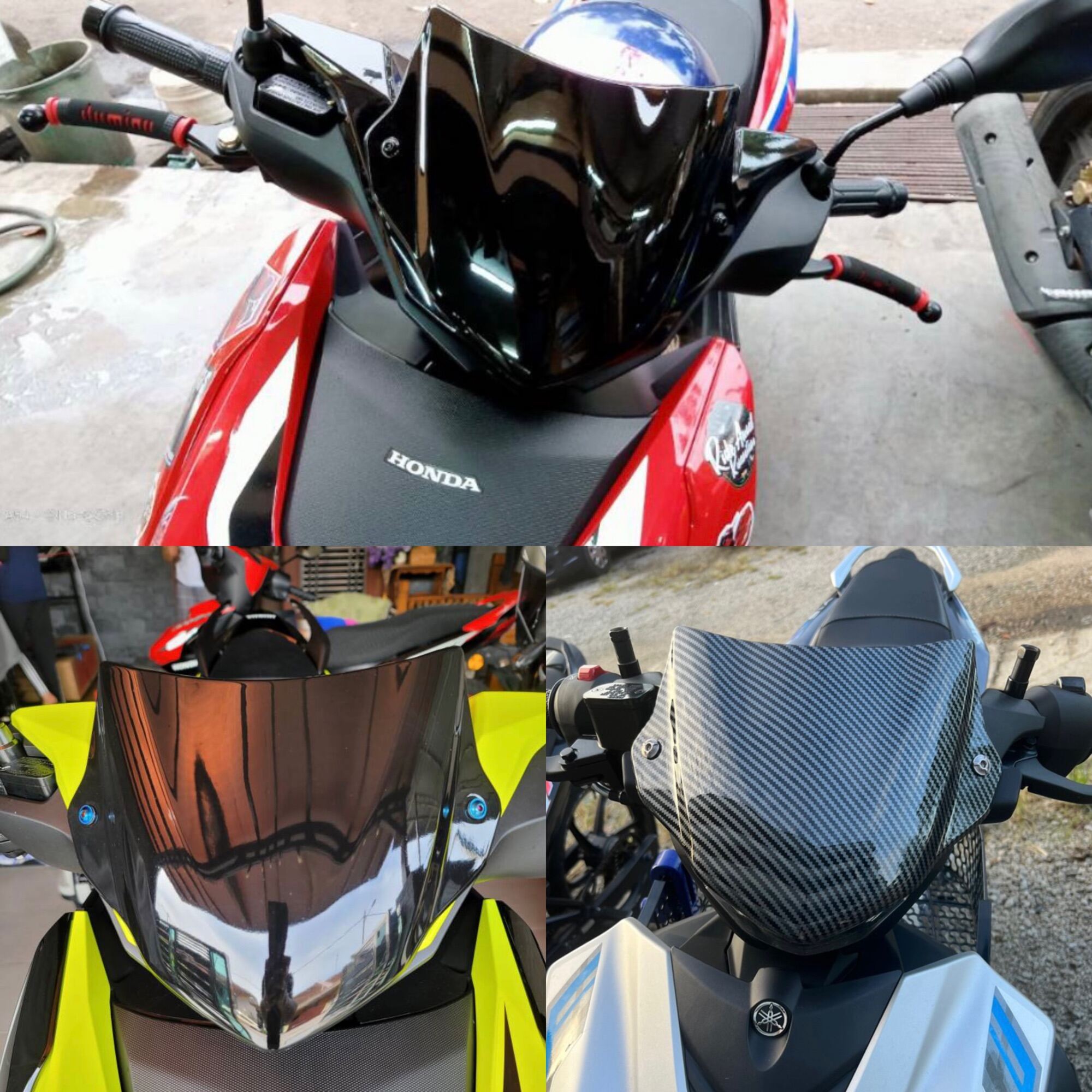 HONDA YAMAHA Y16 RSX SYM VF3i Cowling Visor Windshield Windscreen ...