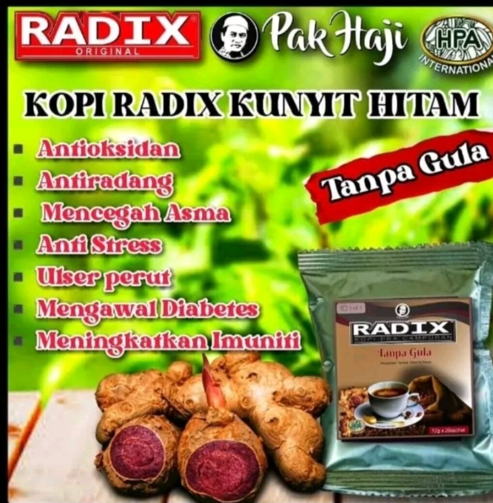 Kopi Radix Kunyit Hitam Tanpa Gula | Lazada