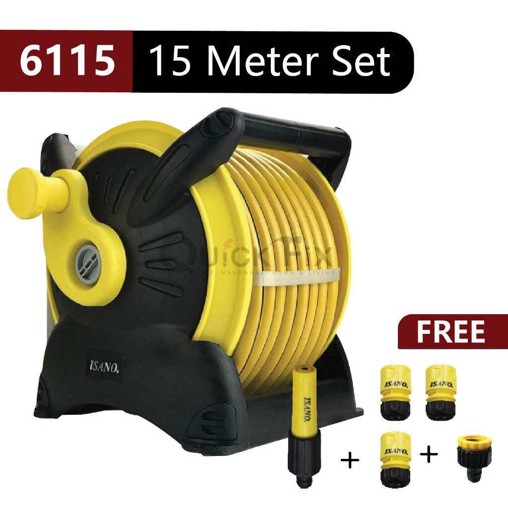 QuickFix [NEW] ISANO Water Hose Reel Roller 15m & 20m Wall Mounting ...