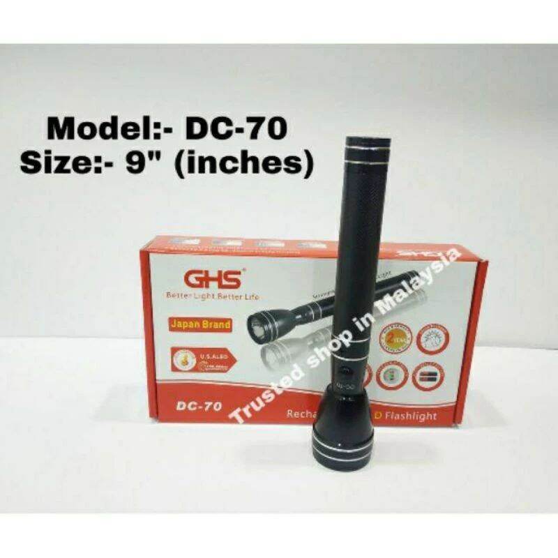 GHS torch light rechargeable (2 years warranty) original Japan quality ...