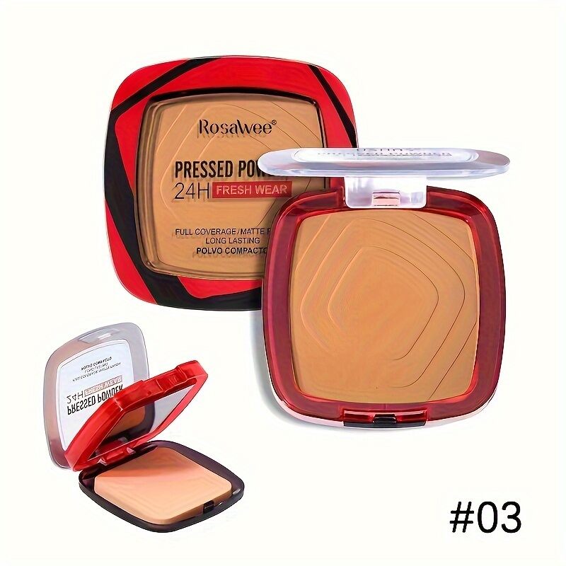 Matte Full Coverage Pressed Powder Foundation With Puff Applicator, 24H ...