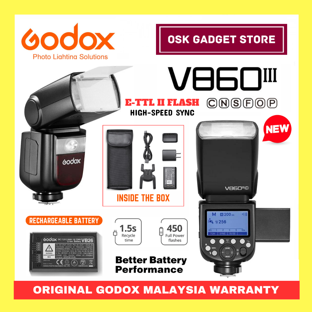 Godox V860III V860 III TTL Li-Ion Flash | Rechargeable Battery | Built ...