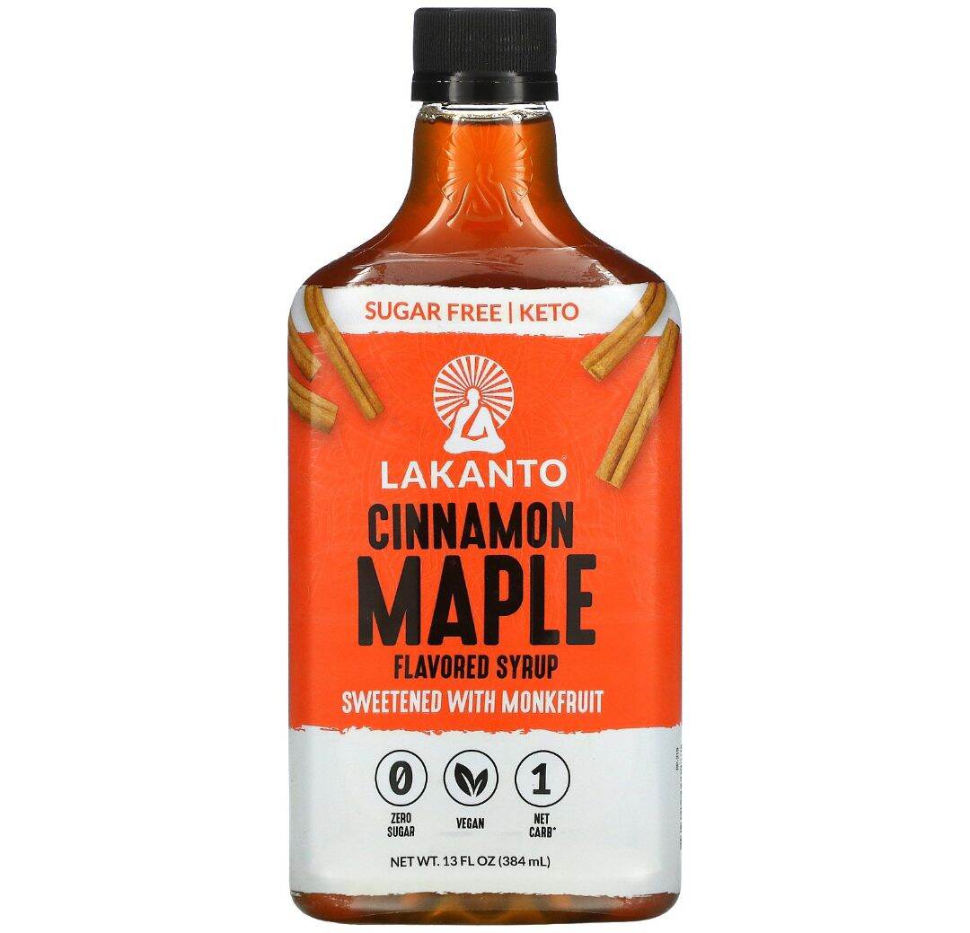Lakanto, Monkfruit Sweetened Maple Flavored Syrup, Cinnamon Maple ...