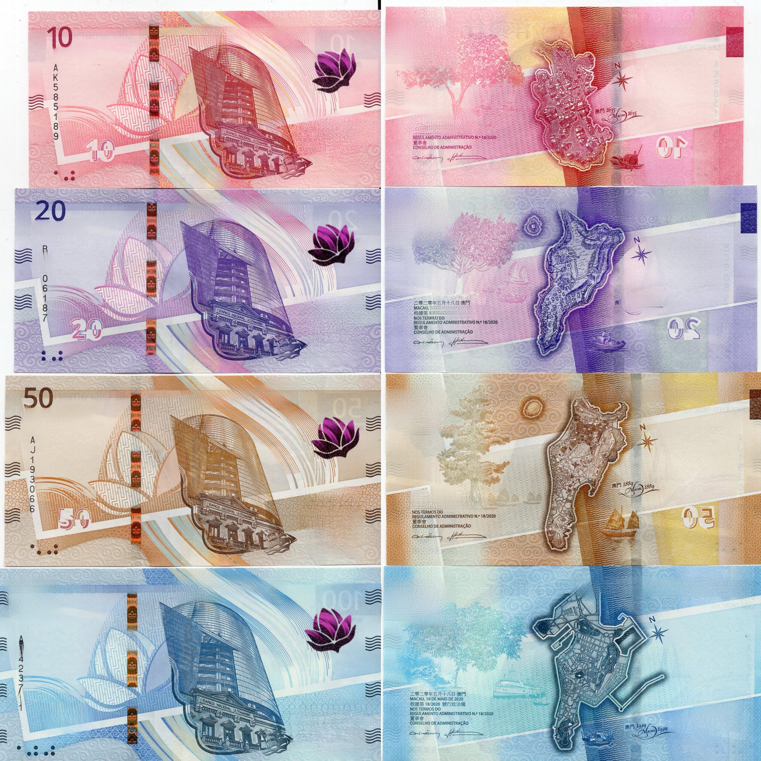 2020 New Edition Macau Atlantic Bank Notes Complete Set Brand New Paper ...
