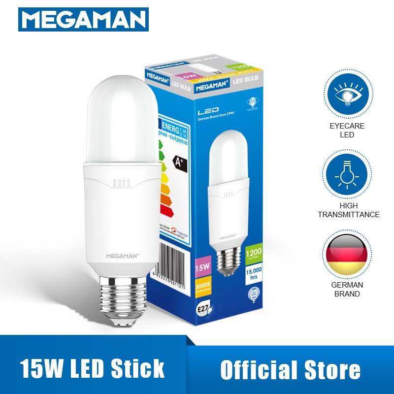 🔥READY STOCK🔥 MEGAMAN LED Stick Bulb 10W 15W Stick Bulb PLC E27 Mentol ...