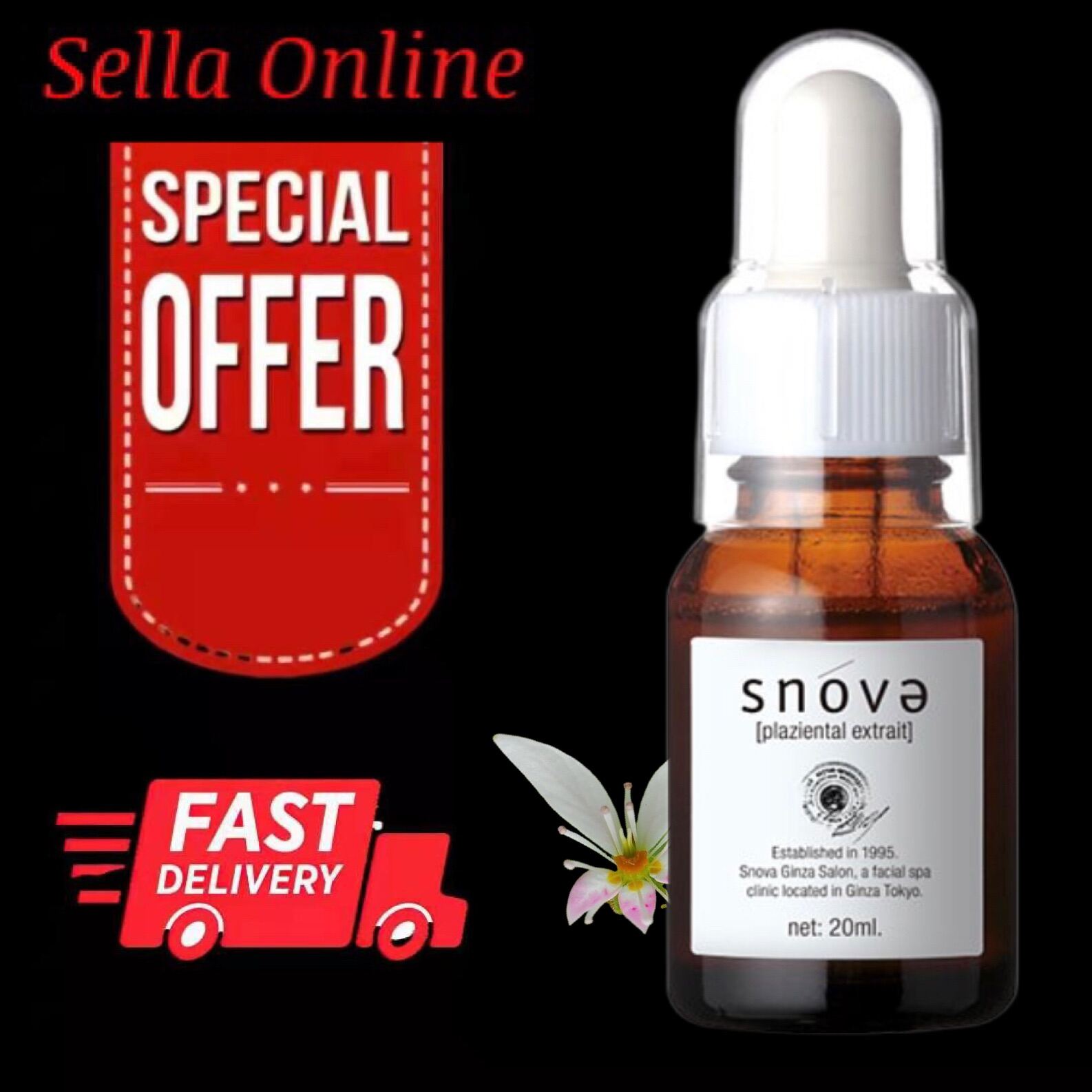 ️ SNOVA Anti-Aging Brightening Placenta Essence 20ml New Batch expire ...