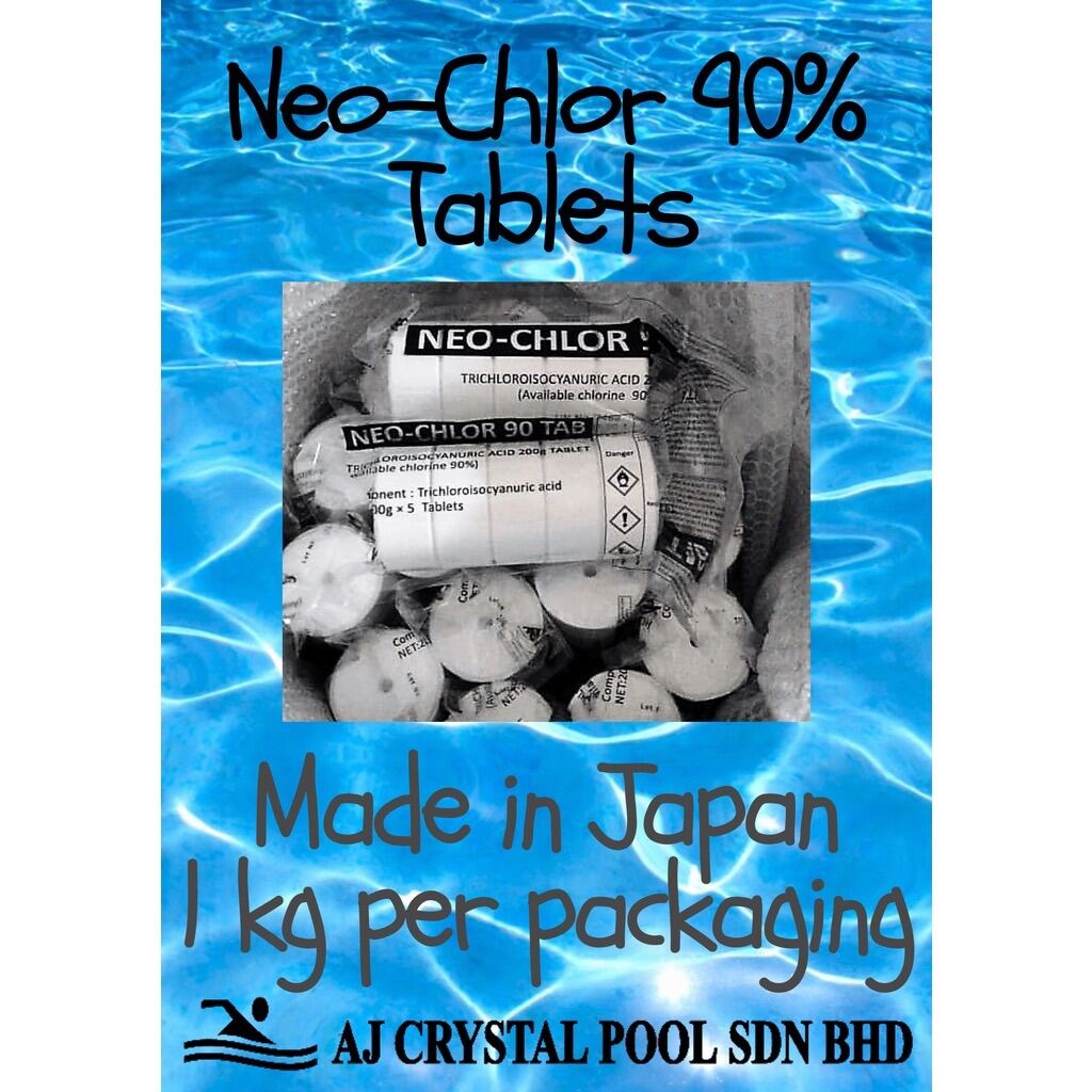 Neo-Chlor Klorin Chlorine 90% tablet 1KG [READY STOCK] [MADE IN JAPAN ...