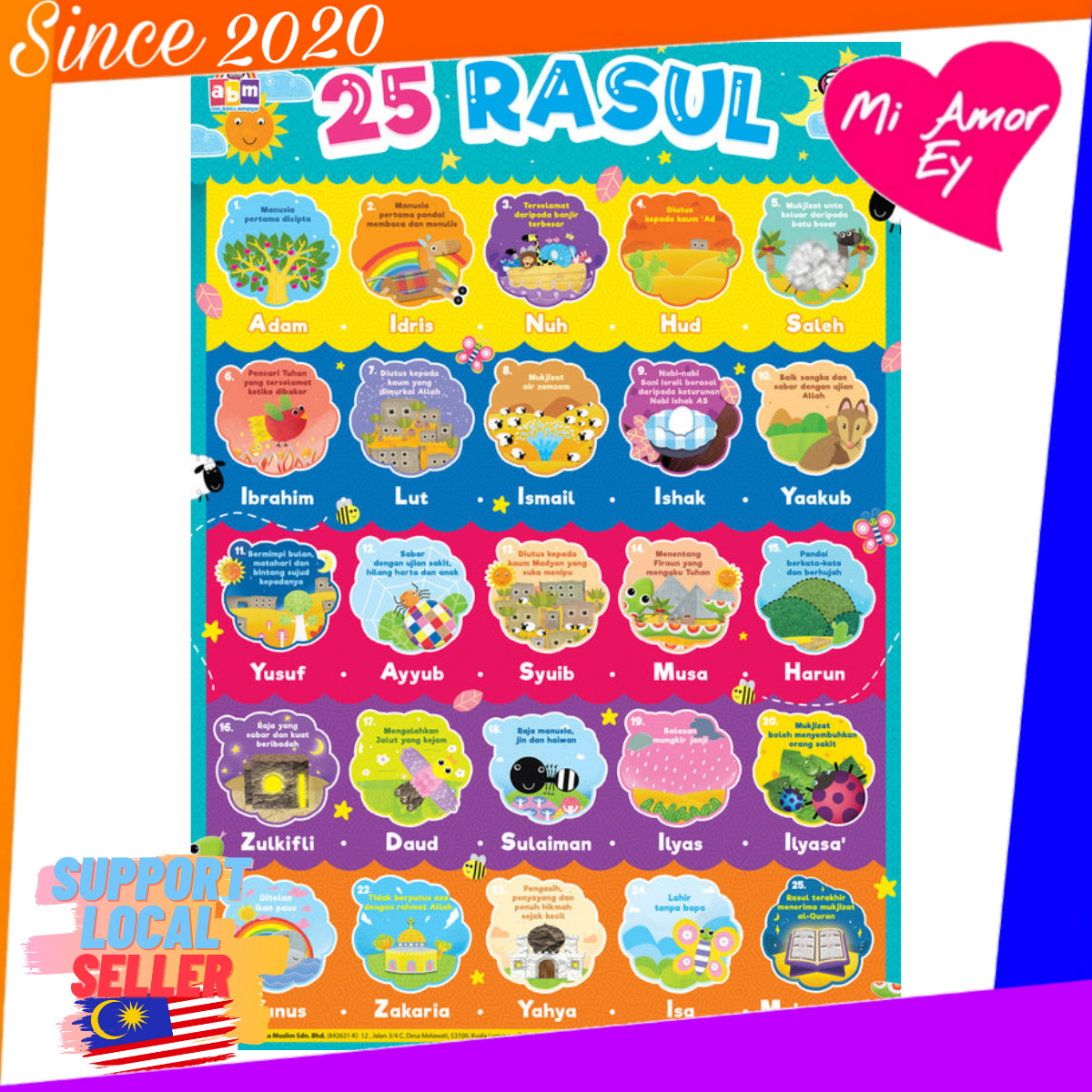 Poster 25 Rasul Ana Muslim Poster Belajar Muslim | Lazada