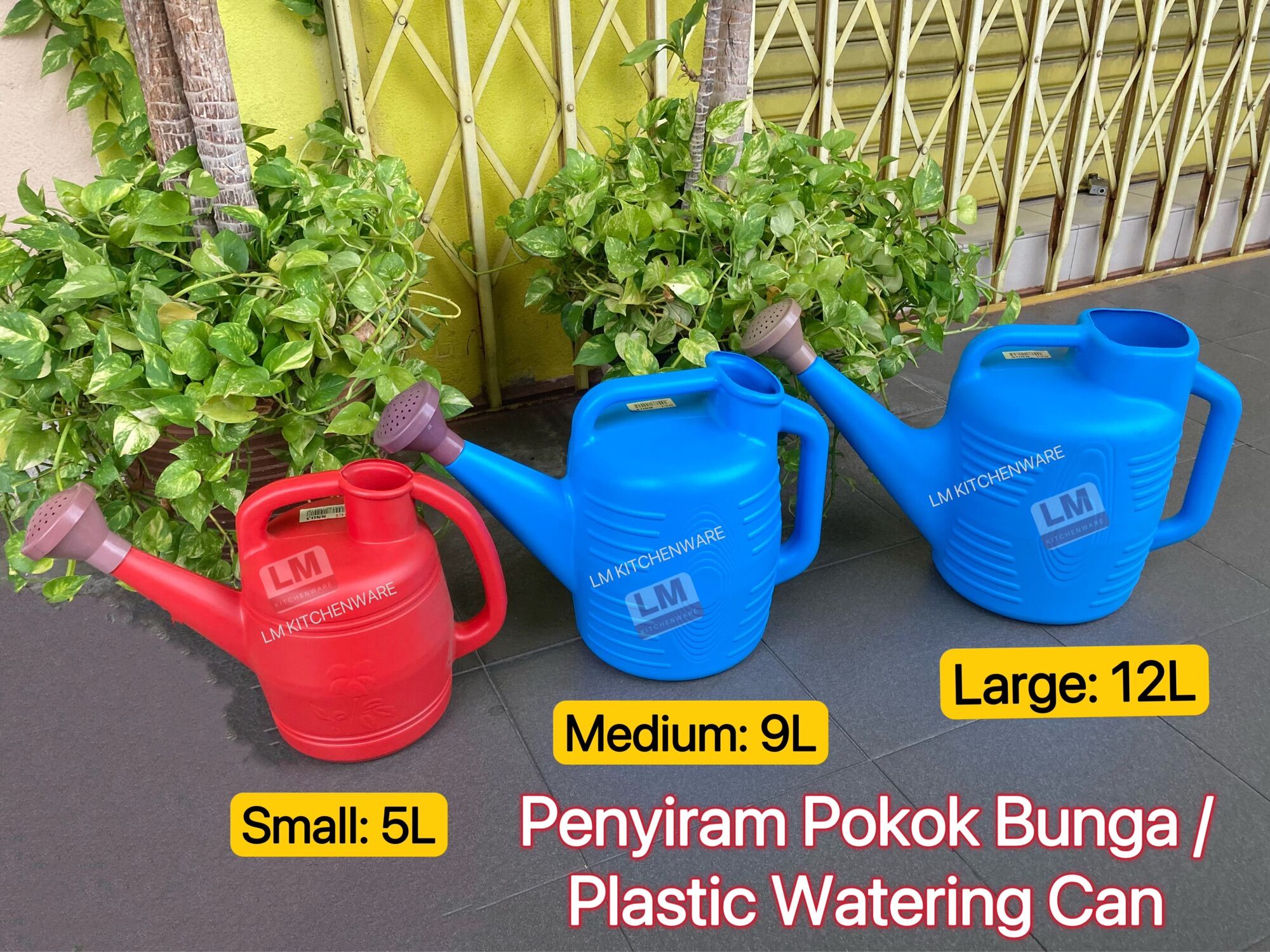 5L / 9L / 12L PENYIRAM POKOK BUNGA / PLANTS PLASTIC WATERING CAN ...