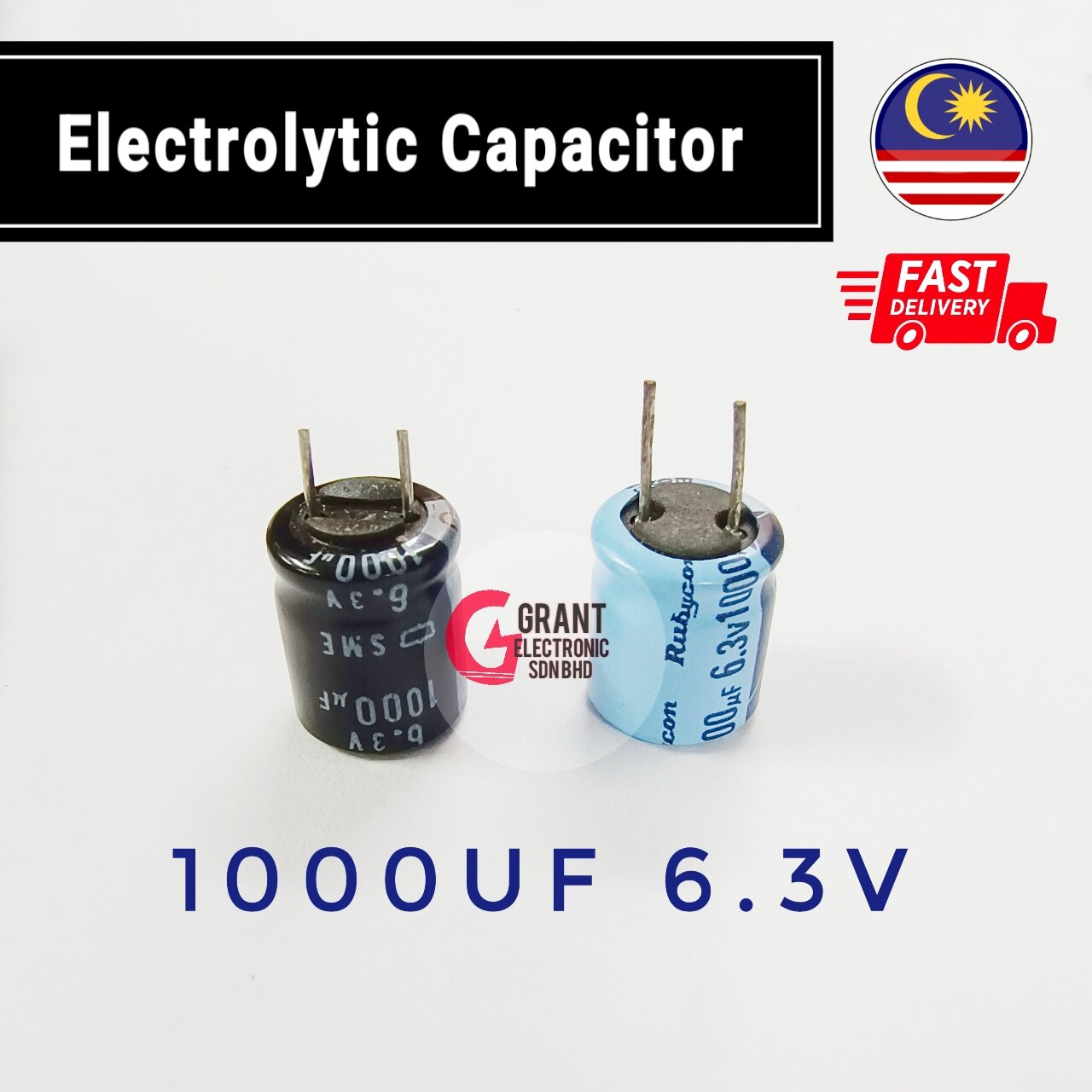Electrolytic Capacitor 1000uf 6.3v 85°C Ecap Condenser Rubycon SME ...