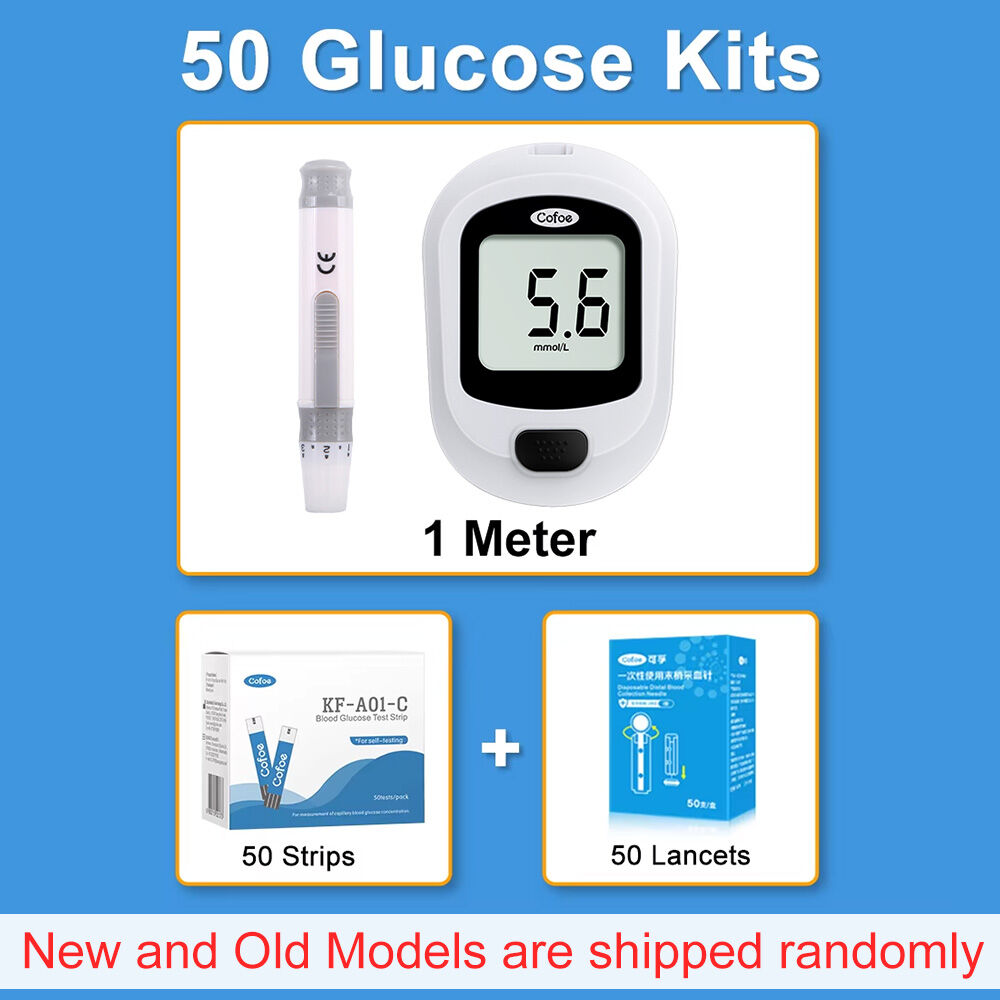 Cofoe Yice Blood glucose Meter Test strips lancets Glucometer Blood ...