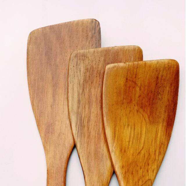 Wooden Spatula Long Handle Wooden Utensil Kitchen Tools Sudip Kayu | Lazada