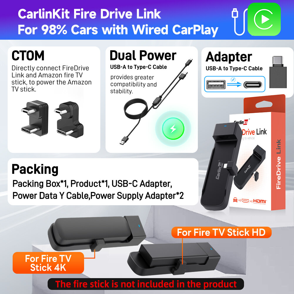Carlinkit Supports Fire TV Stick Converter TV Streaming Box HDMI ...