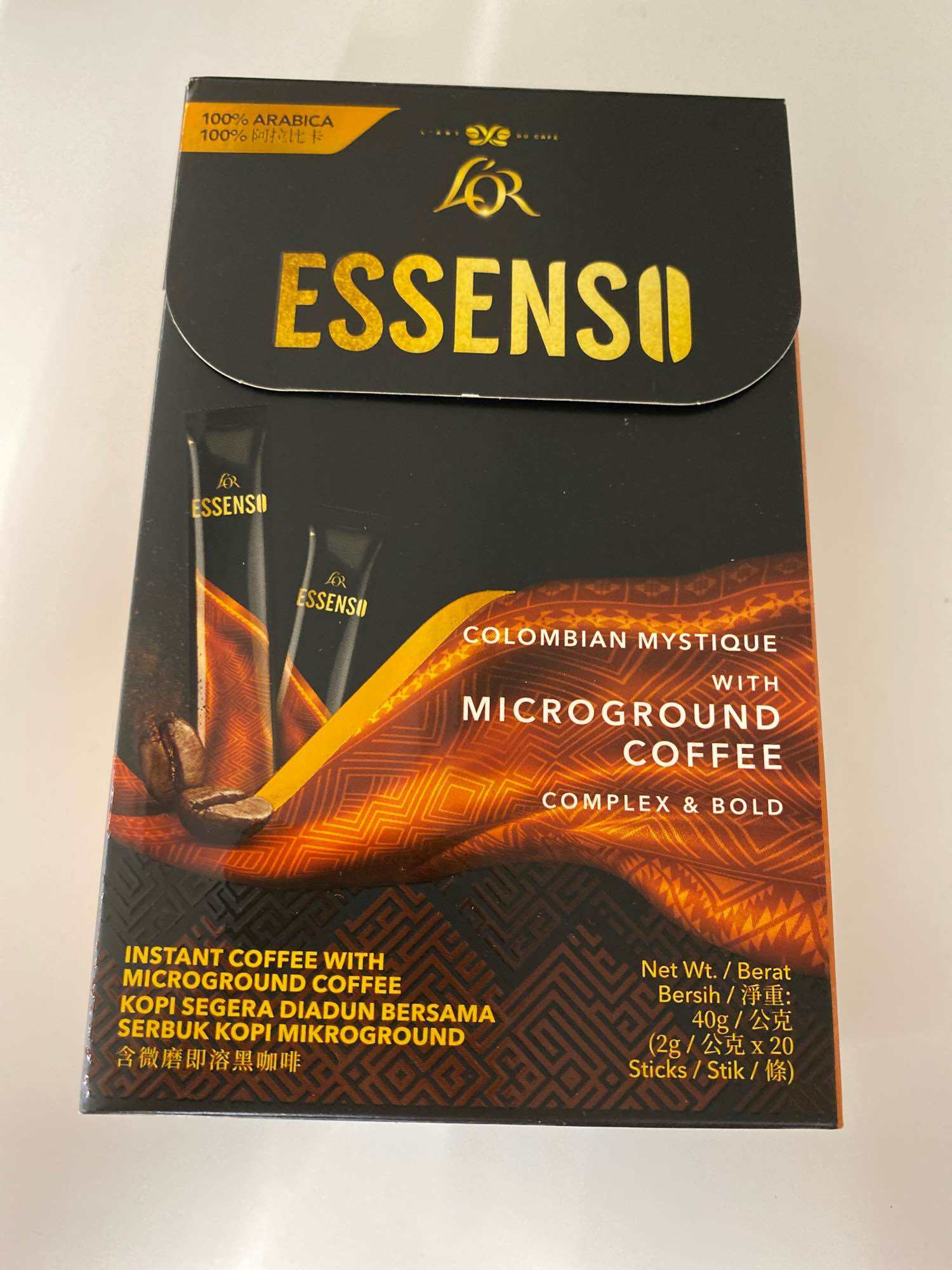 (Ready stock) ESSENSO Microground coffee Colombian blend instant black coffee 2g X 20 sticks ...