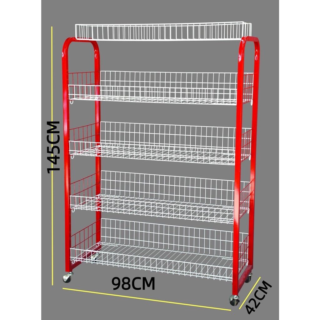 (Ready Stock)555 Heavy Duty 5 Tier Rack with roller /5 Tingkat Rak ...