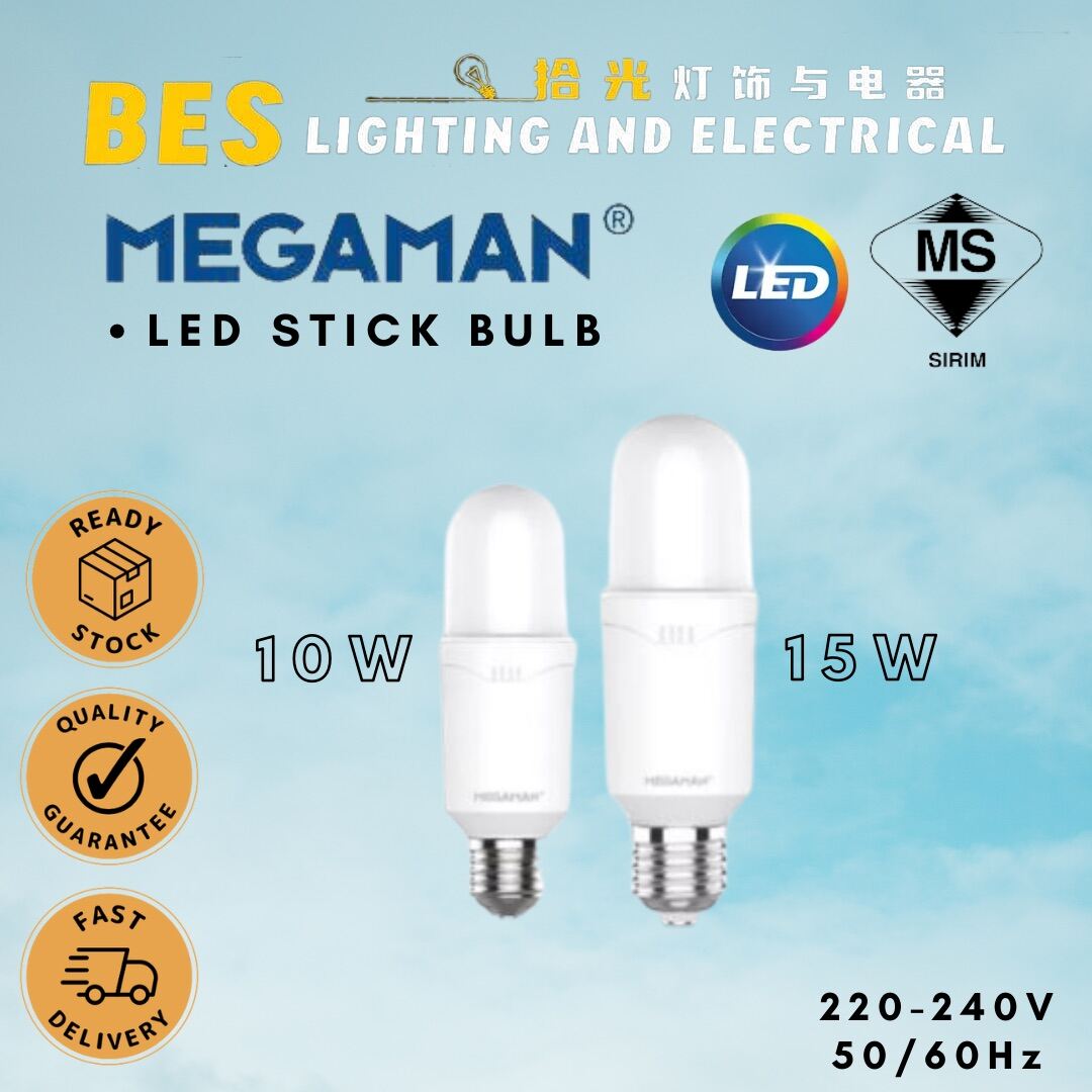 [1Year Warranty]Megaman 10W/15W E27 LED STICK BULB LAMPU DOWNLIGHT ...