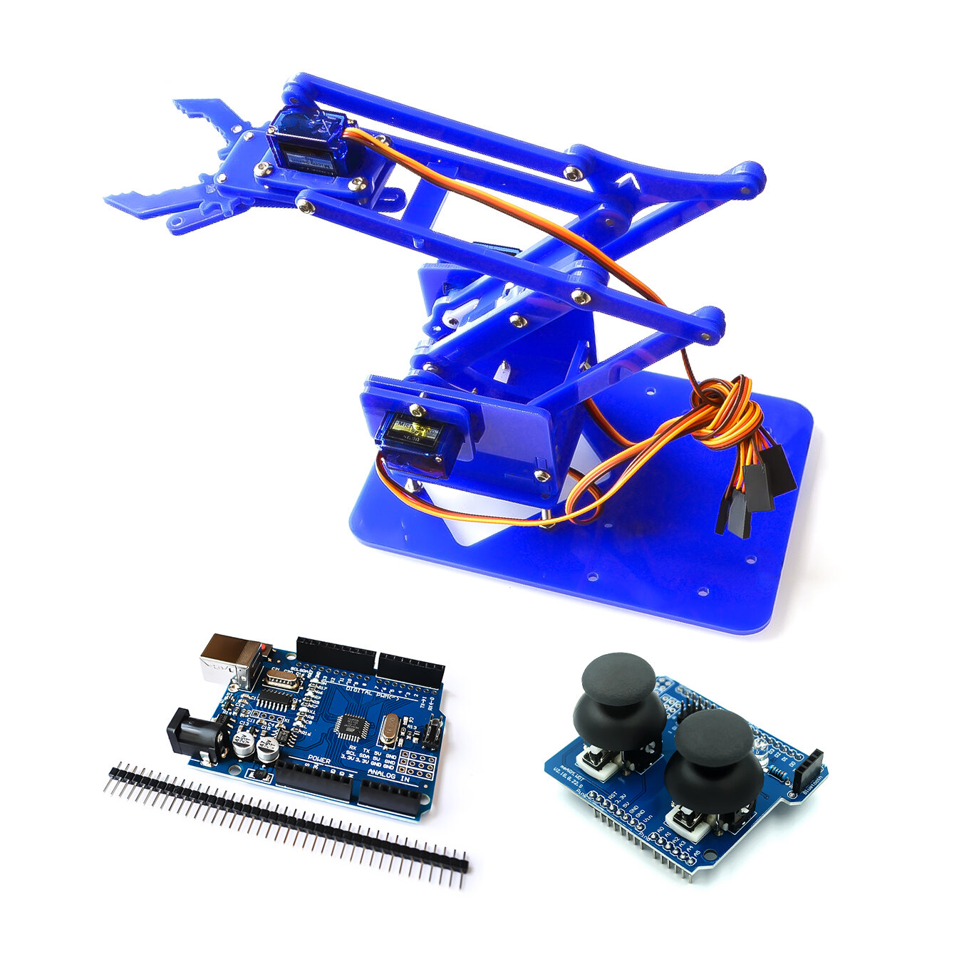 4 DOF Unassembly Acrylic Mechanical Arm Robot Manipulator Claw for Arduino Maker Learning DIY ...