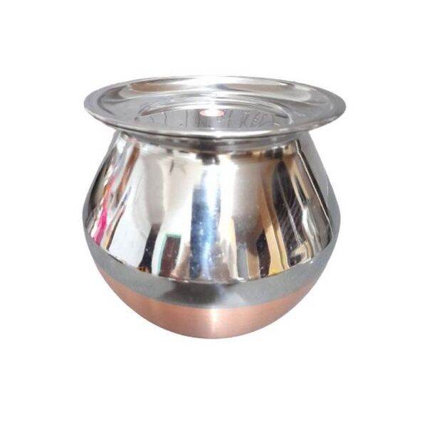 Stainless Steel & Copper Base Ponggal Pannai/Pot With Lid | Lazada