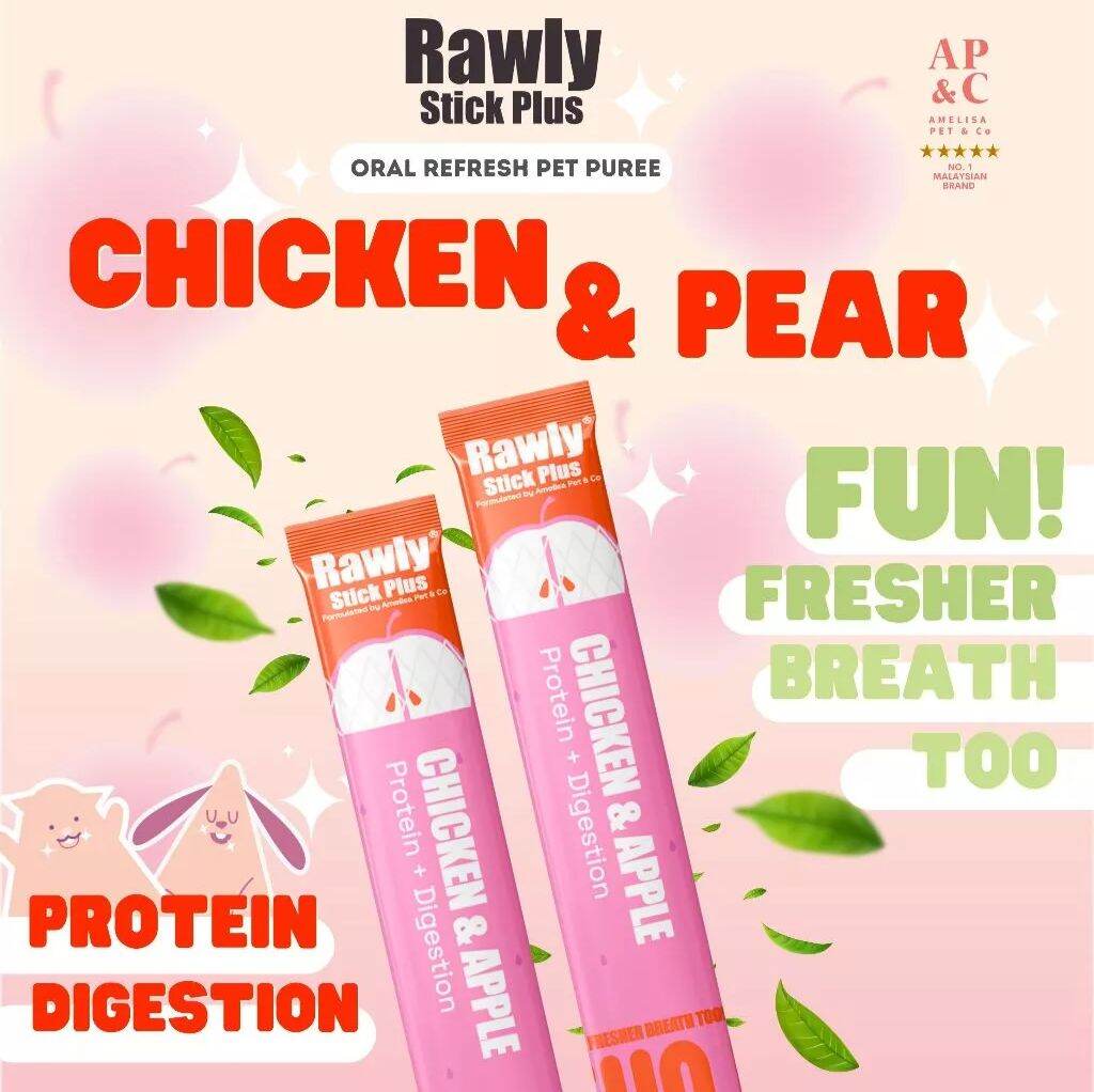 Amelisa Pet & Co. Rawly Stick Plus Oral Refresh Pet Puree (16g/Stick ...
