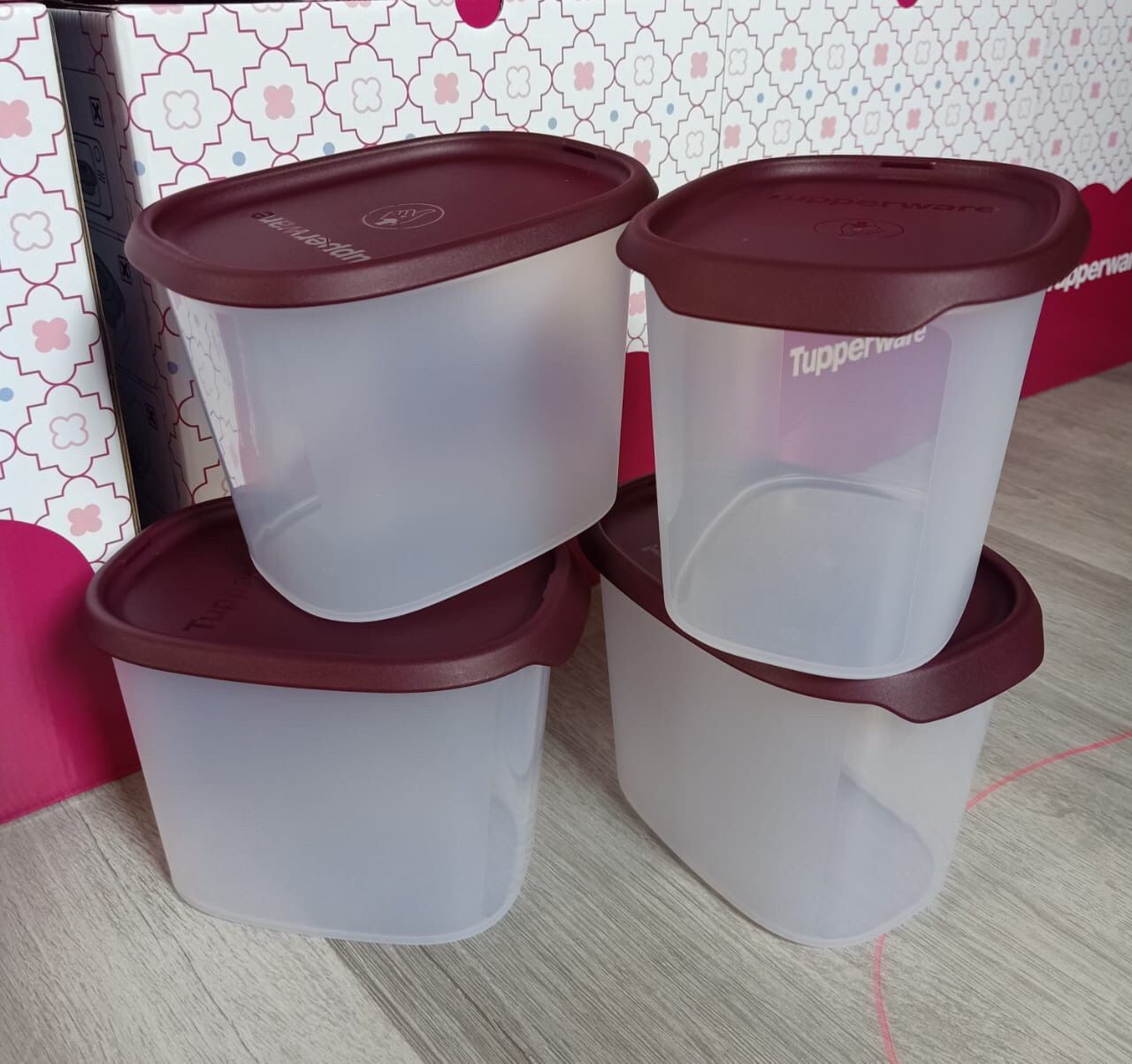 Tupperware one touch fresh maroon (1pc) 1.1l | Lazada