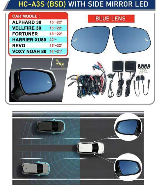Toyota Vellfire Alphard fortuner harrier voxy noah hilux BSM Blind Spot ...