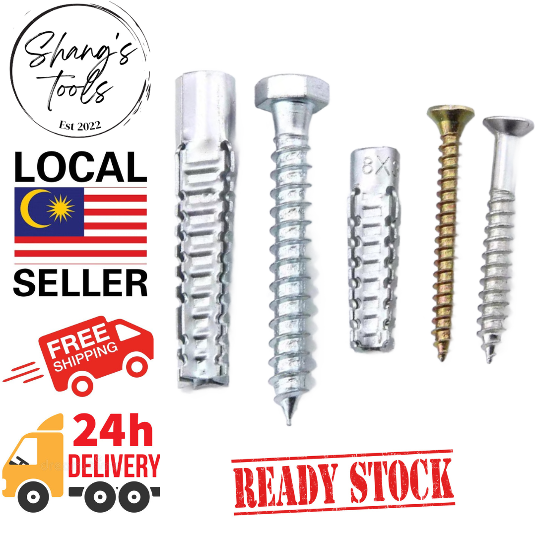 Metal Wall Plug / Wall Plug Besi / Iron Extension Anchor (Pack of 10 ...