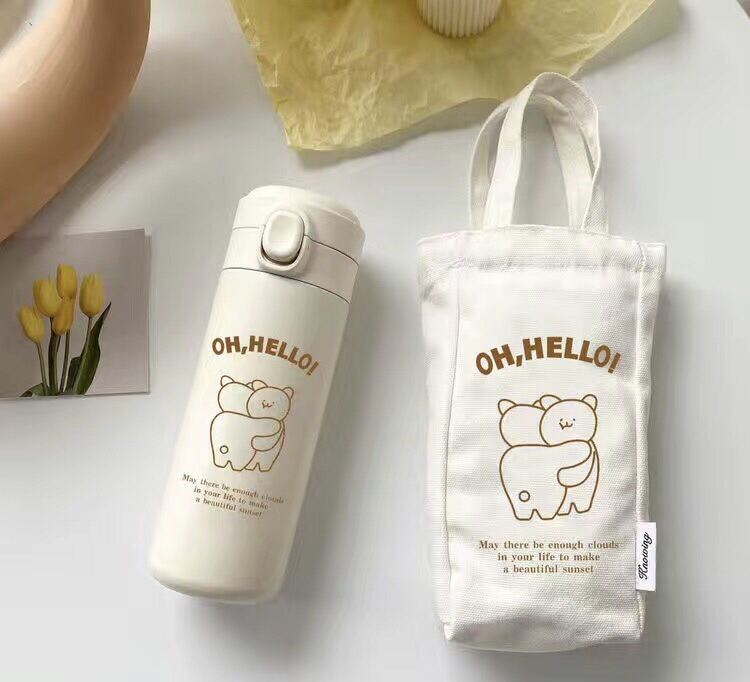 【READY STOCK】Thermos Bottle 320ml/450ml Set mini ins 304 stainless steel cup cute birthday gift ...