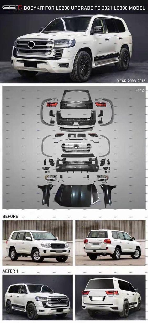 Toyota Land Cruiser FJ200 2008-2022 convert 2022 LC300 Bodykit body kit ...