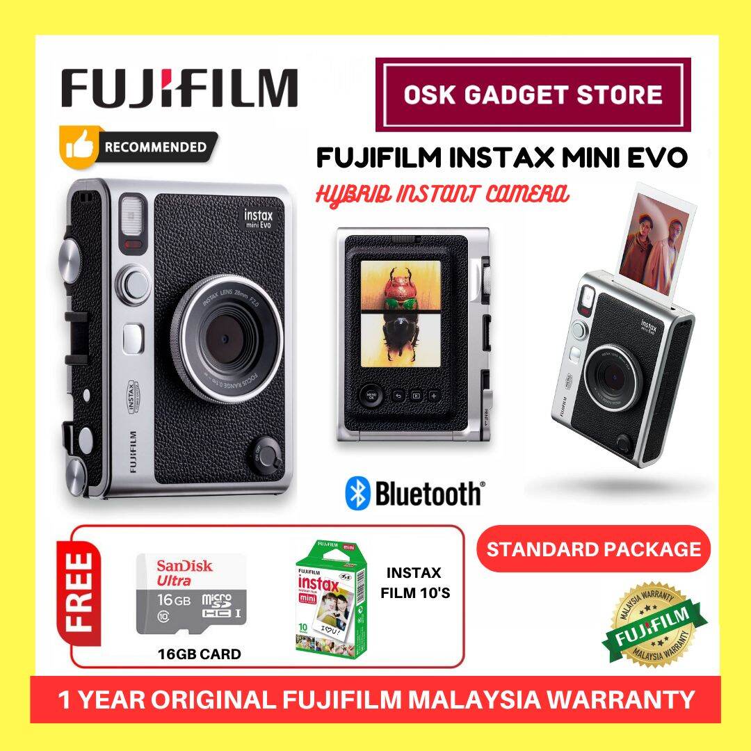 Fujifilm Instax MINI EVO Instant Film Camera | Hybrid Instant Camera | Package | 1 Year Original ...