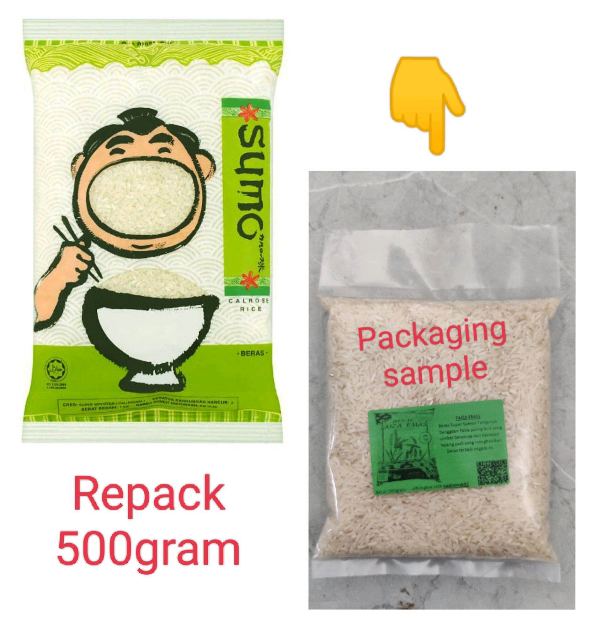 SUMO SUSHI RICE, Beras Baby, Beras Jepun, CALROSE Rice - 500gram & 1kg ...
