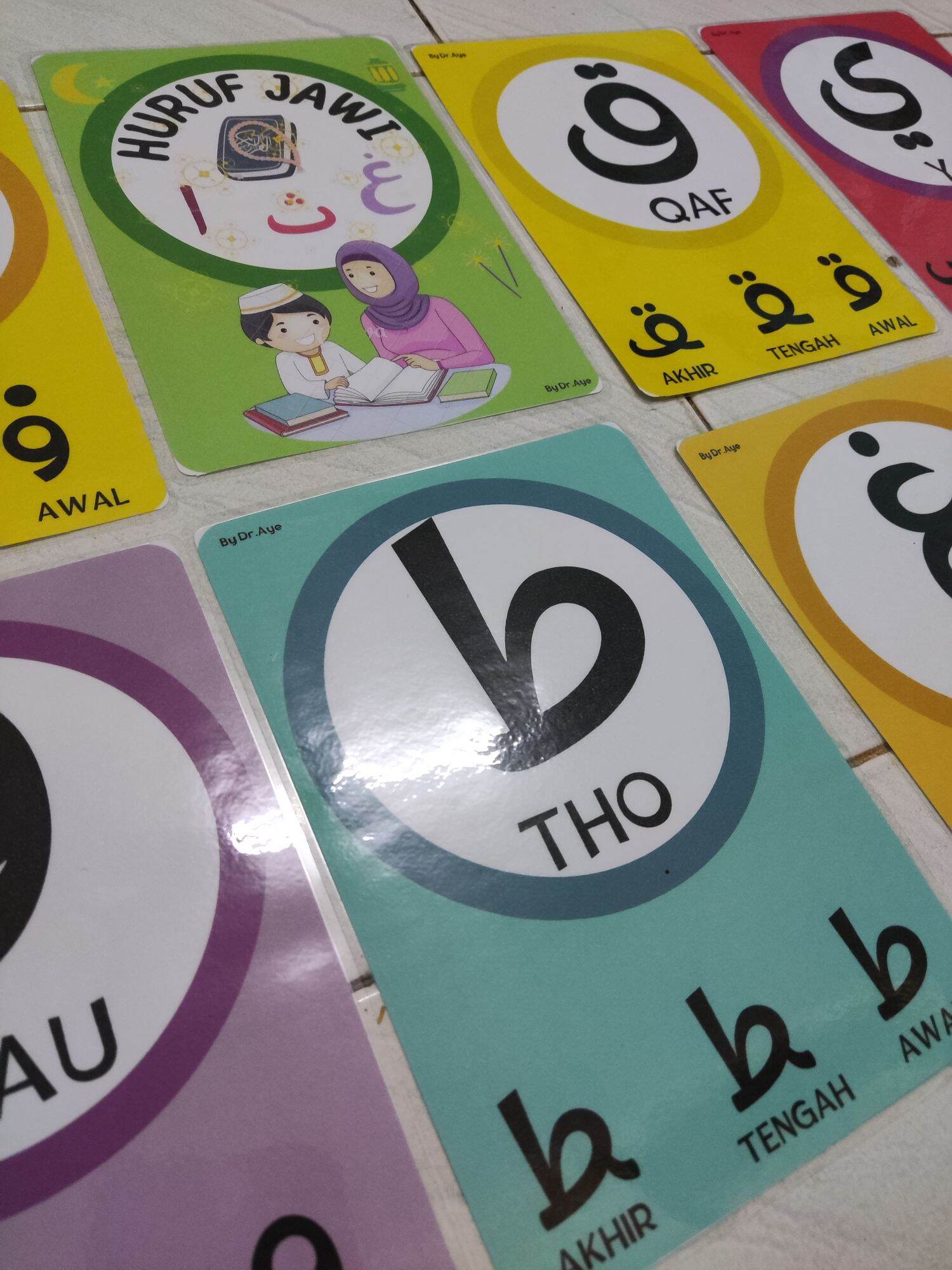 printed flashcard huruf jawi sambung dan tunggal | Lazada