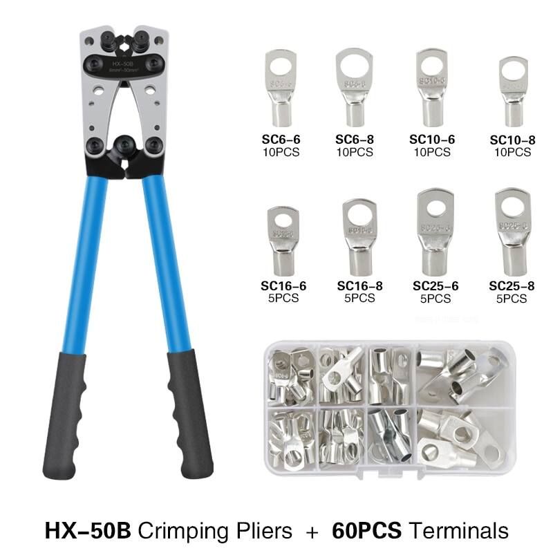 Crimping Pliers Tube Terminal Crimper Hex Crimp Tool Multitool Battery ...