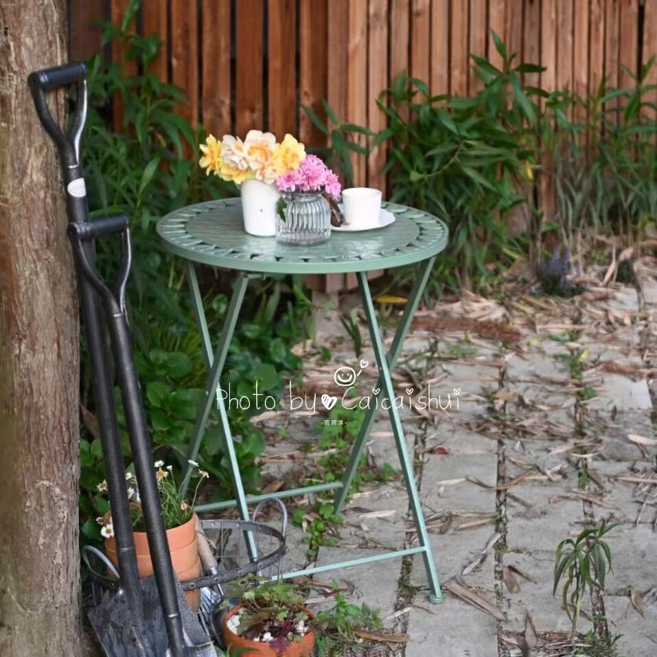 Large Leaf Table. Iron Folding Balcony Garden Installation-Free ...