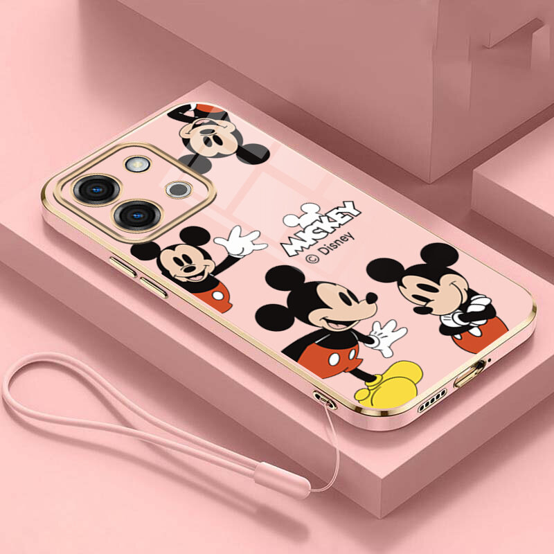 Redmi C85 15C Poco ดิสนีย์มิกกี้เมาส์การ์ตูนคู่ขอบสี่เหลี่ยมกรอบเคสนิ่ม ...