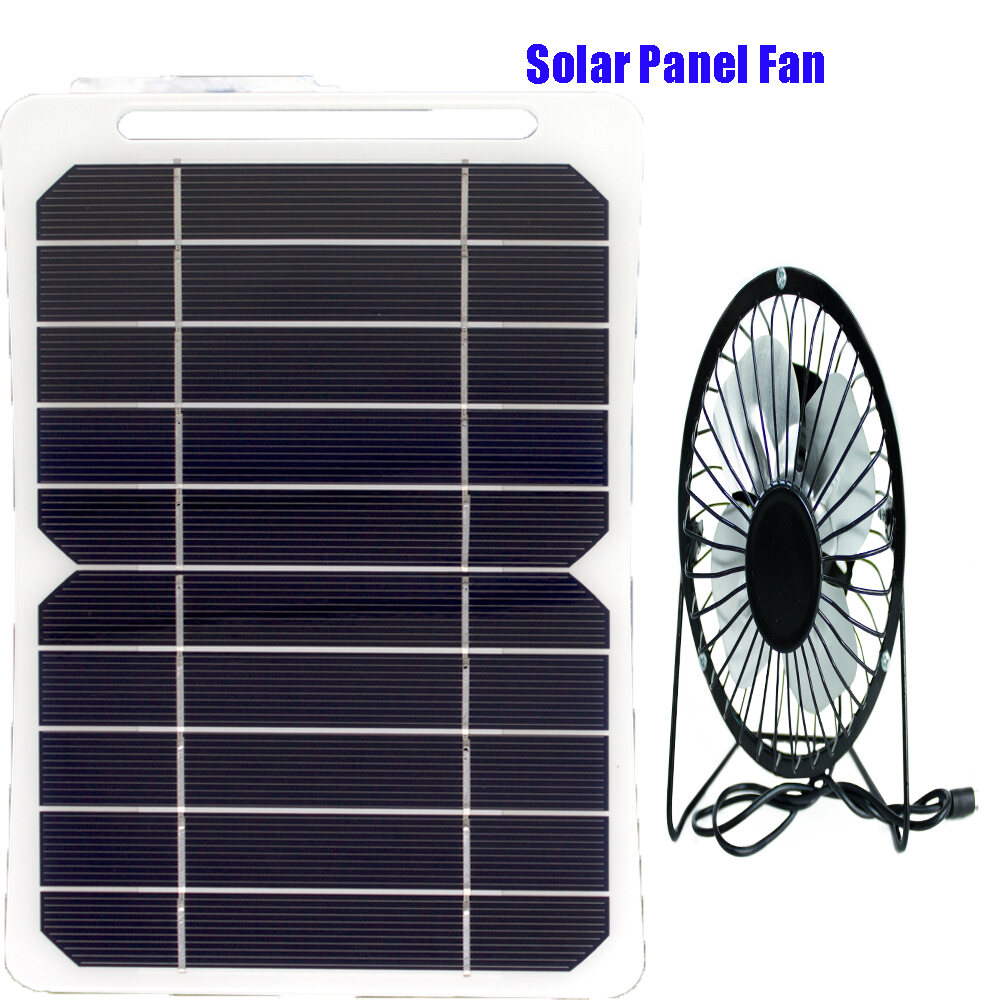 10W 6V Solar Exhaust Fan 4 Inch Mini Ventilator Solar Panel Powered Fan ...