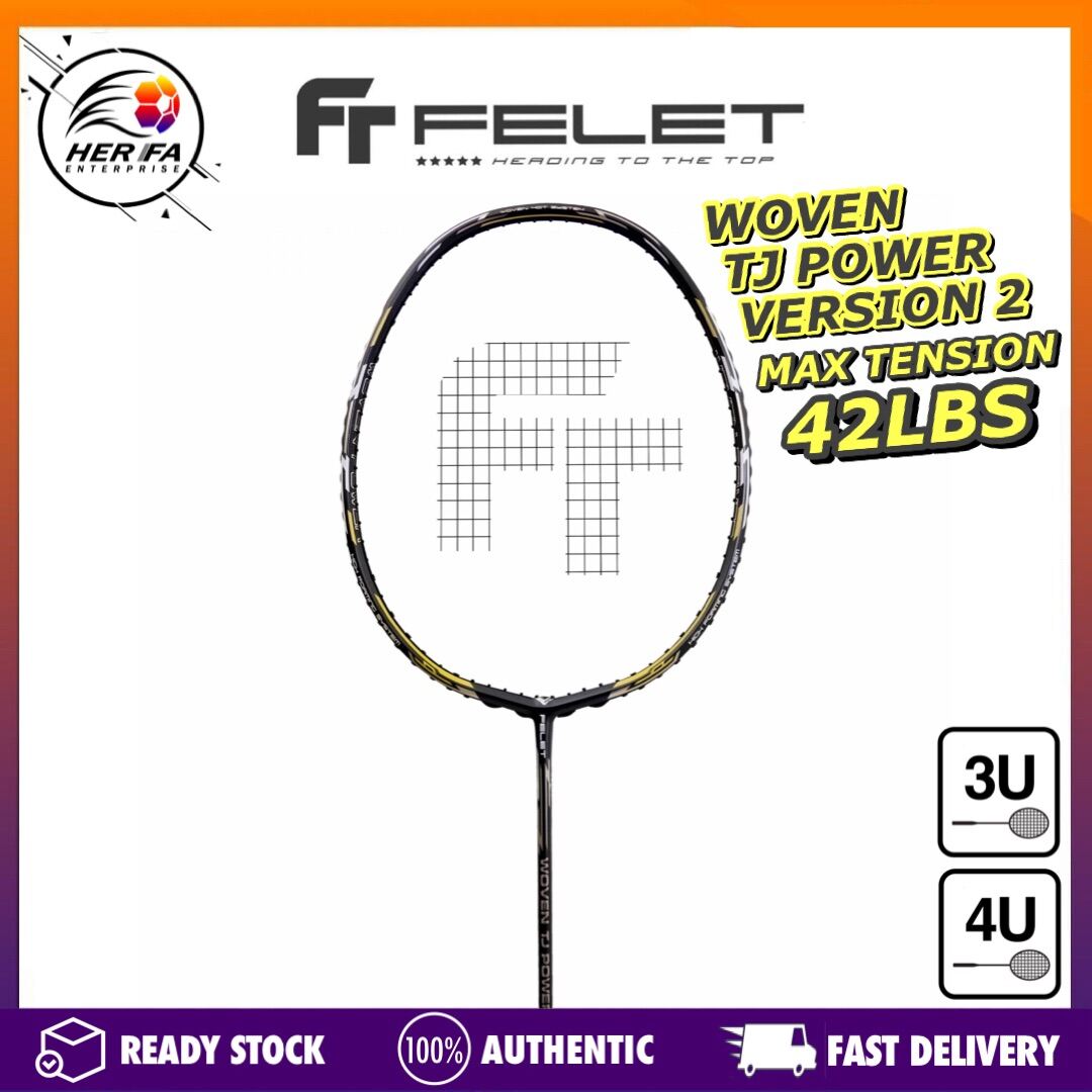 FELET Woven TJ Power V2 3U & 4U Professional Badminton Racket Max ...