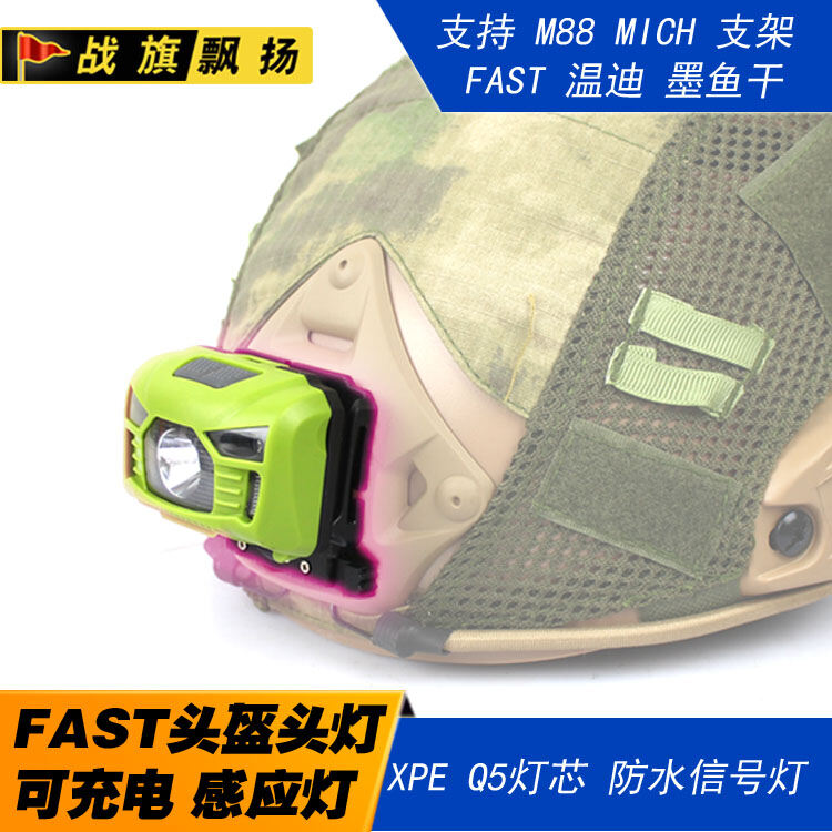 Waterproof USB Rechargeable Headlamp Tactical Helmet Mount Universal ...