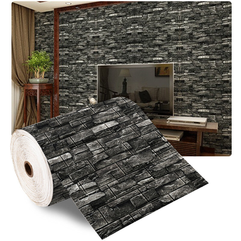 70cm*100cm 3D Brick Pattern Wall Panels Wallpaper DIY Waterproof for ...