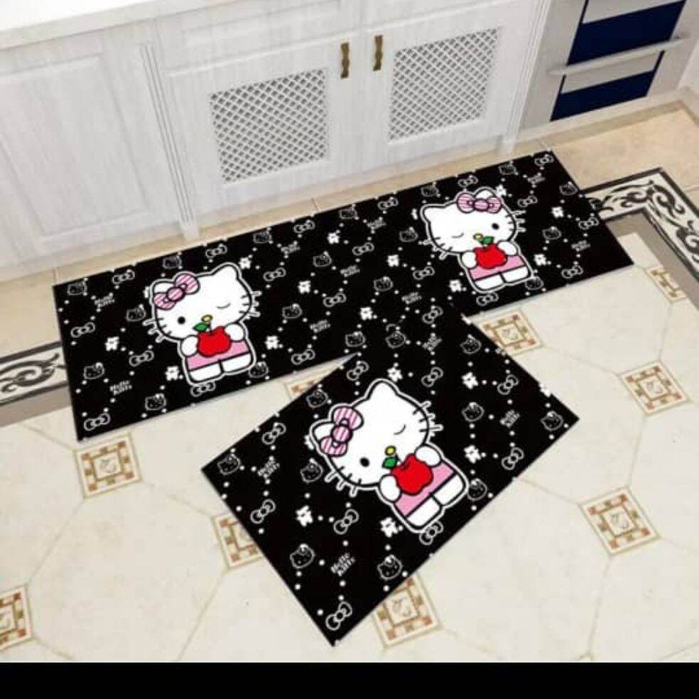 2 pcs set hello kitty carpet velvet 3d floor mat / karpet hello kitty ...